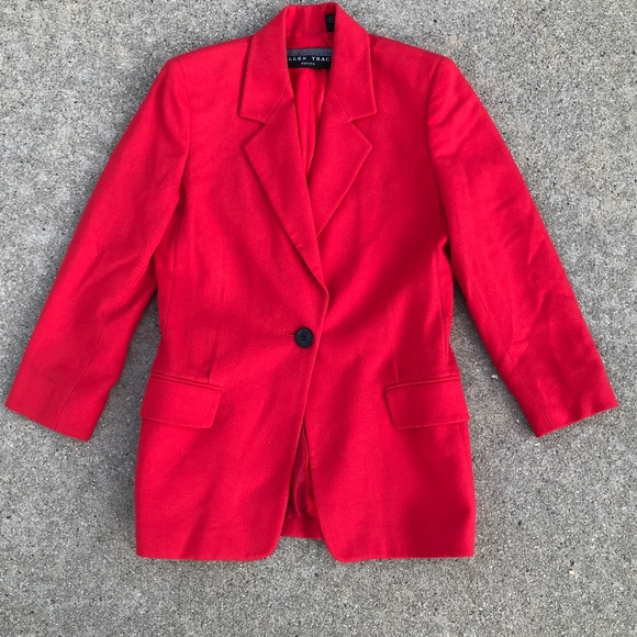 Ellen Tracy | Jackets & Coats | Ellen Tracy Vintage Bold Red Blazer ...